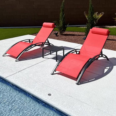 Red pool lounge chairs store